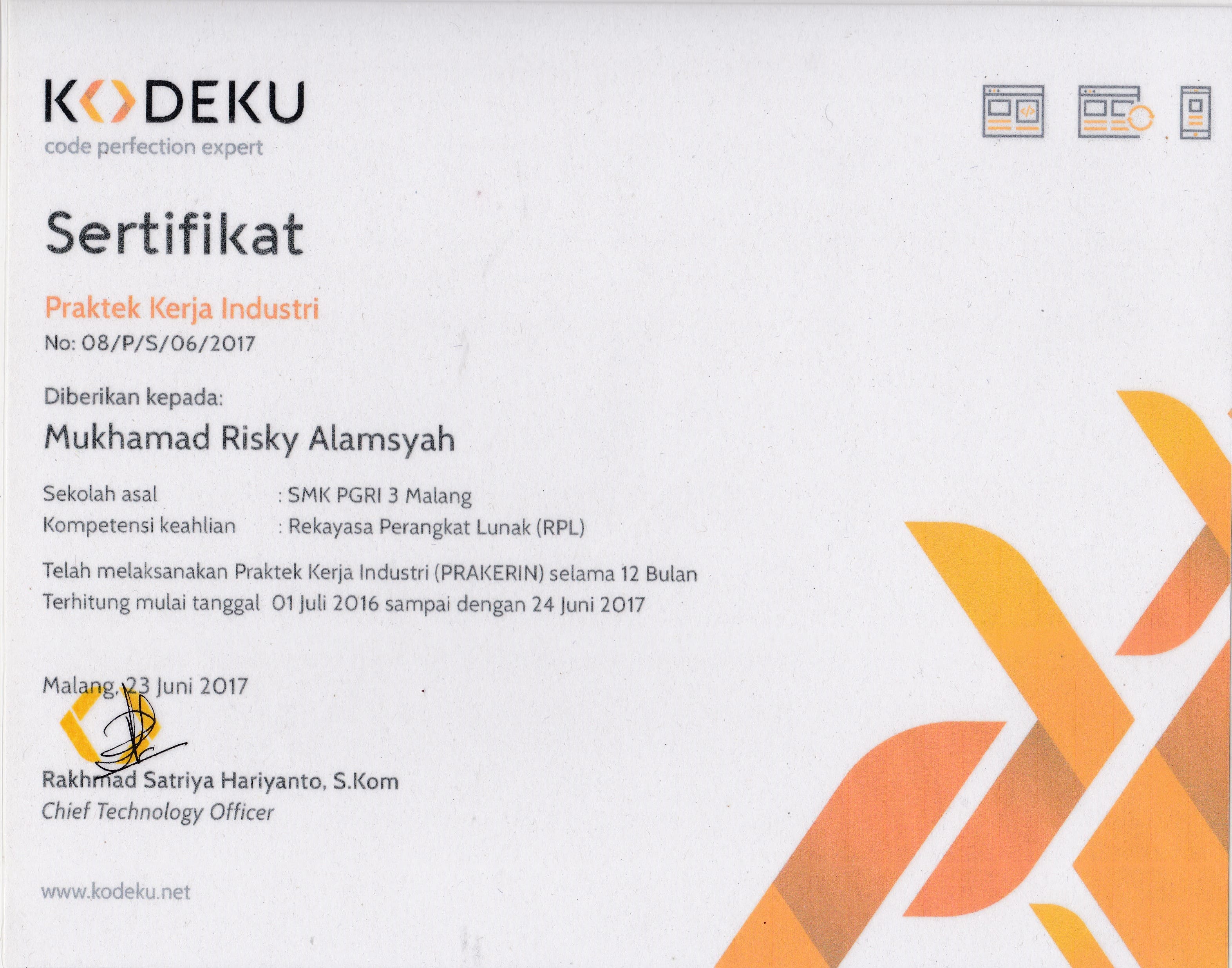 Mukhamad Rizky Alamsyah | Personal Portfolio